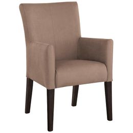 Home Affaire Esszimmerstuhl &raquo;King&laquo; () Polsterstuhl, Armlehnstuhl, Gestell Massivholz braun 100% Polyester B/H/T: 60cm x 92cm x 65cm, Kunstleder