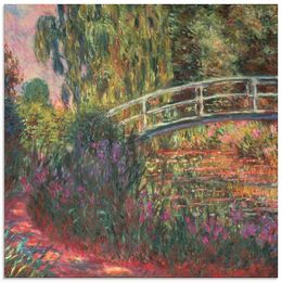 Artland Glasbild &raquo;Japanische Br&uuml;cke im Garten von Giverney&laquo; Garten 1 Stk. tlg. in verschiedenen Gr&ouml;&szlig;en gr&uuml;n B/H/T: 30cm x 30cm, Glasbild Garten quadratisch, 1