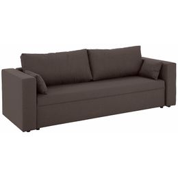 Home Affaire 3-Sitzer &raquo;Pur&laquo; wahlweise mit Bettfunktion braun Struktur (100% Polyester);100% Polyester Melrose ;Luxus-Microfaser Nubuk (100% Polyester)