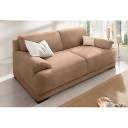 Home Affaire 3-Sitzer &raquo;Telos mit Boxspring-Federung f&uuml;r hohen Sitzkomfort&laquo; mit Boxspring-Federung braun dicke Luxus-Microfaser in Lederoptik (100% 