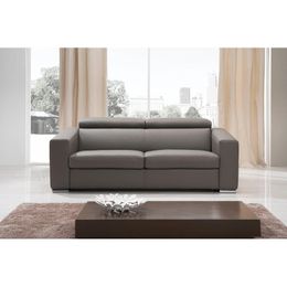 Egoitaliano Schlafsofa &raquo;Cabiria, Design und super Sitz- und Liegekomfort&laquo; Sofa inkl. Schlaffunktion, Kopfteile verstellbar, mit Metallf&uuml;&szlig;en schwarz Leder &raquo;BULL&laquo; (