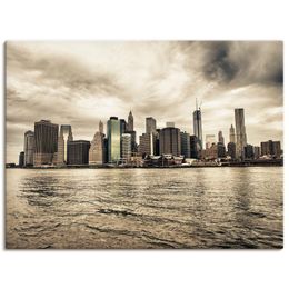 Artland Leinwandbild &raquo;Lower Manhattan Skyline&laquo; Amerika 1 Stk. tlg. auf Holzrahmen gespannt beige Leinwand B/H/T: 40cm x 30cm, Leinwandbild Amerika Querformat,