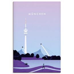 Artland Wandbild &raquo;M&uuml;nchen&laquo; 1 Stk. tlg. als Alubild, Leinwandbild, Poster, Wandaufkleber in verschied. Gr&ouml;&szlig;en lila B/H/T: 20cm x 30cm, Leinwandbilder 