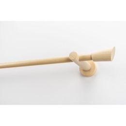 Garesa Gardinenstange &raquo;MOLIS&laquo; &Oslash; 20 mm 1 l&auml;ufig-l&auml;ufig Wunschma&szlig;l&auml;nge Vorhanggarnitur, verl&auml;ngerbar, Wandmontage, Keil, ohne Ringe beige Holzwerkstoff,