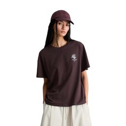 Marc O'Polo Damen T-Shirt "aus Basic Single Jersey", braun, Basic, Gr. L, MARC O'POLO DENIM, unifarben, Obermaterial: 100% Baumwolle, Shirts
