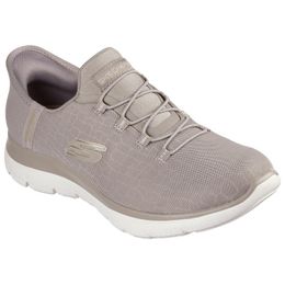 Skechers Damen Slip-On Sneaker &raquo;SUMMITS-CLASSY NIGHT&laquo; Slipper, Freizeitschuh mit komfortabler Heel Pillow Funktion grau 35