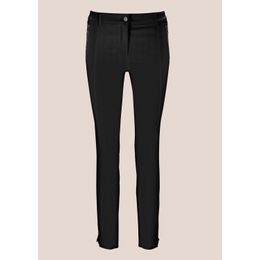 Madeleine Mode MADELEINE Damen Stoffhose "Hose Schmale Skinny-Hose, Zippertaschen", schwarz, Modern, Gr. 17, Obermaterial: 74% Viskose CV. 23% Polyamid PA. 3%