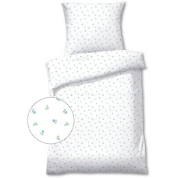 Dyckhoff Bettw&auml;sche &raquo;Kaley&laquo; 2 Stk. blau Frottee, Obermaterial: 75% Baumwolle, 25% Polyester B/L: 135cm x 200cm, 1 Stk., 1 Stk., Frottee, B/L: 80cm x 80cm, 2 