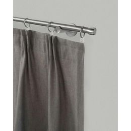 Garesa Gardinenstange &raquo;KAPPE&laquo; &Oslash; 16 mm 1 l&auml;ufig-l&auml;ufig Wunschma&szlig;l&auml;nge Vorhanggarnitur, verl&auml;ngerbar, Kappe, edelstahl optik, mit Ringe silber Aluminium