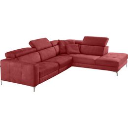 Egoitaliano Ecksofa &raquo;Matt, hoher Sitzkomfort und aufwendige Detailverarbeitung, L-Form&laquo; mit Ottomane, inkl. verstellbarer Kopfteile zum Relaxen rot Luxus-