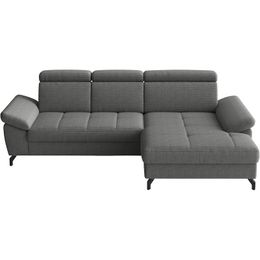 Sit & More sit&more Ecksofa &raquo;Vanity, L-Form, B: 264 cm,&laquo; Inkl.Sitz-,Kopf-und Armteilverstellung grau 100% Polyester B/H/T: 264cm x 84cm x 181cm, Cord, Recamiere 