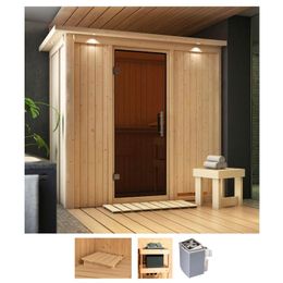 Karibu Sauna &raquo;Vada&laquo; Set, Ofen 9 kW integr. Strg beige Saunaofen, integrierte Steuerung, 9 kW