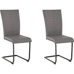 OTTO home Freischwinger &raquo;Oliver&laquo; () 2 Stk.Stuhl belastbar bis 120 Kg grau Holzwerkstoff, Metall, Polyester B/H/T: 43cm x 98cm x 55cm, 2 Stk., Struktur