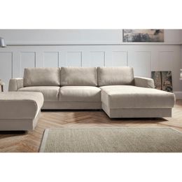 OTTO home Ecksofa &raquo;Hobro L-Form&laquo; in 3 Bezugsqualit&auml;ten in vielen Farben beige Luxus-Microfaser Lederoptik (100% Polyester);Struktur grob (100% 