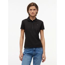 Tommy Jeans Damen Poloshirt &raquo;TJW SLIM ESSENTIAL SS POLO&laquo; Baumwollmischung, slim fit schwarz S (36/38)