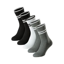 Schiesser Herren Socken &raquo;Bluebird&laquo; 5 Paar tlg. druckfreier Bund, Fersen und Zehen handgekettelt, Cotton-Mix schwarz-wei&szlig; 43-46