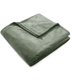 OTTO home Wohndecke &raquo;Tianna&laquo; weiche Kuscheldecke,150x200cm, leicht & kompakt, pflegeleicht, premium gr&uuml;n Polyester B/L: 150cm x 200cm