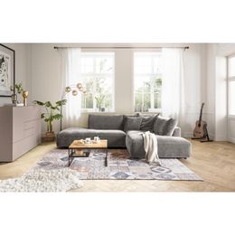 Musterring Ecksofa &raquo;Lucia bequem, elegant & zeitlos, elegante Sofa ohne Armlehnen&laquo; mit gro&szlig;em Longchair, verschiedene Farben, B304 x T224 cm grau 100% Polyester 