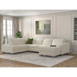 Sit & More sit&more Wohnlandschaft &raquo;Dundee U-Form&laquo; mit Federkern und Edelstahlf&uuml;&szlig;en, wahlweise mit Kopfteilverstellung beige B/H/T: 338cm x 86cm x 219cm, 