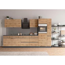 KOCHSTATION K&uuml;chenzeile &raquo;KS-Riesa&laquo; Stellbreite 330 cm, ohne E-Ger&auml;te braun B/H/T: 330cm x 200cm x 60cm, ohne E-Ger&auml;te