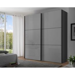 STAUD Schwebet&uuml;renschrank &raquo;Includo Glas, Made in Germany&laquo; grau Holzwerkstoff vulkan, B/H/T: 167cm x 222cm x 68cm, T&uuml;ren: 2 Stk. Premium