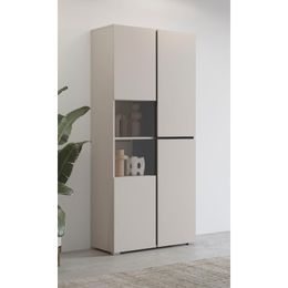 OTTO home Vitrine &raquo;Cross, H&ouml;he 183,5 cm, moderne grifflose Standvitrine mit 3 T&uuml;ren&laquo; Hochschrank mit viel Stauraum, Glast&uuml;r und verstellbaren 