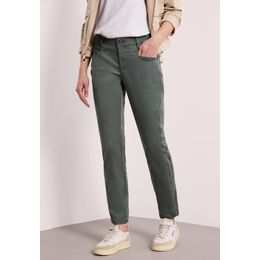 Street One Damen Stoffhose, gr&uuml;n, Gr. 38, unifarben, Web, 97% Baumwolle, 3% Elasthan, Hosen, aus Baumwolle mit Stretchanteil