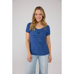 LIEBLINGSST&Uuml;CK Lieblingsst&uuml;ck Damen T-Shirt &raquo;CiaEp&laquo; mit Logo-Print blau M (38)
