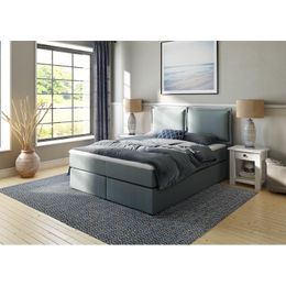 Home Affaire Boxspringbett &raquo;Lysann&laquo; 5fach verstellbares Kopfteil, in 4 Breiten, 3 Matratzenarten blau Liegefl&auml;che B/L: 160cm x 200cm, Gewicht bis: 100