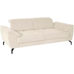 Sit & More sit&more 2,5-Sitzer &raquo;Percy&laquo; 15 cm Fu&szlig;h&ouml;he, Sitztiefenverstellung, wahlweise Kopfteilverstellung beige B/H/T: 207cm x 112cm, Luxus-Microfaser Paris,mit