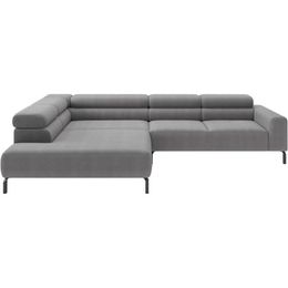 Home Affaire Ecksofa &raquo;Antonelli, L-Form, incl. Kopfteilverstellung, Breite 312 cm&laquo; wahlweise elektrische Sitztiefenverstellung grau 100% Polyester B/H