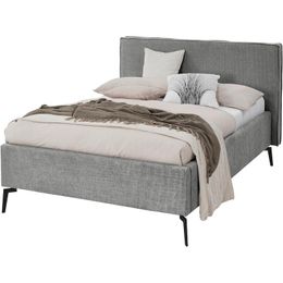 Meise M&ouml;bel meise.m&ouml;bel Polsterbett &raquo;Riva II&laquo; mit schwarzen Metallf&uuml;&szlig;en, wahlweise mit Bettkasten grau Liegefl&auml;che L&auml;nge B: 200cm x 140cm, Strukturstoff ohne 