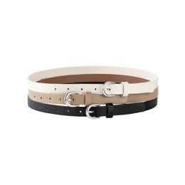 bonprix Damen bonprix H&uuml;ftg&uuml;rtel &raquo;G&uuml;rtel (3er Pack)&laquo; 3 Stk. aus Polyurethan in Lederoptik, bequeme Passform, casual Stil beige 100