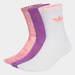 Damen Sportsocken "TIE DYE CREW, 3 PAAR", adidas originals, Gr. XLblush pink, lila rush, wei&szlig;, Obermaterial: 52% Baumwolle, 45% Polyester, 2%