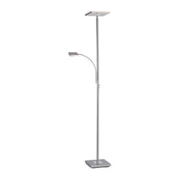 JUST LIGHT Stehlampe &raquo;HANS&laquo; LED-Board 1 Stk. Warmwei&szlig; LED, dimmbar &uuml;ber Touchdimmer, Schalter, Touchschalter silber 2, H: 190cm, 1 Stk.