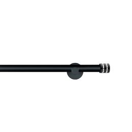 Garesa Gardinenstange &raquo;BLACK&laquo; &Oslash; 20 mm 1 l&auml;ufig-l&auml;ufig Wunschma&szlig;l&auml;nge Vorhanggarnitur, verl&auml;ngerbar, Endkappe mit Glitzersteine schwarz Eisen B/L: 