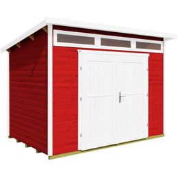 Weka Gartenhaus &raquo;264 Gr. 3, 21 mm&laquo; rot Massivholz Fu&szlig;boden im Gartenhaus, ohne R&uuml;ck- und Seitenwand, ohne Dacheindeckung