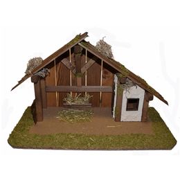 Krippe &raquo;Weihnachtsdeko&laquo; aus Holz, 50x25x32 cm, f&uuml;r Figuren bis 12 cm H&ouml;he braun Holzwerkstoff Einheitsgr&ouml;&szlig;e