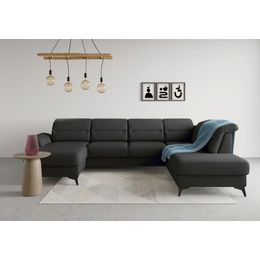 Sit & More sit&more Wohnlandschaft &raquo;Sinatra U-Form&laquo; optional mit Kopfteilverstellung und Armteilfunktion, Metallf&uuml;&szlig;e schwarz 98% Polyester, 2% Polyamid B/H/T: 