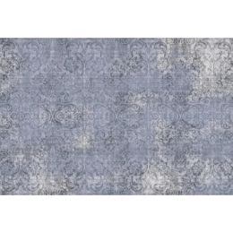 Livingwalls living walls Fototapete &raquo;Walls by Patel Old Damask 3&laquo; glatt Vlies, Wand, Schr&auml;ge blau Vlies B/L: 4m x 2,7m