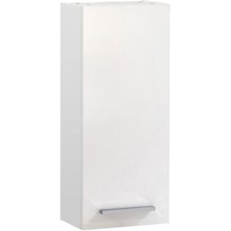 H&auml;ngeschrank &raquo;Quickset 335 Wand-Badschrank 30 cm breit mit 1 T&uuml;r und 2 Einlegeb&ouml;den&laquo; Badezimmer-H&auml;ngeschrank, Griffe in Chrom Glanz wei&szlig; Holzwerkstoff