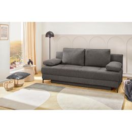 Jockenh&ouml;fer Schlafsofa &raquo;Felix, B: 205 cm, Liegefl. 155x201 cm, Dauerschlafsofa, inkl. Topper&laquo; inklusive Schlaffunktion und Bettkasten, Federkernpolsterung grau 