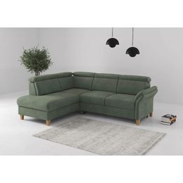 OTTO home Ecksofa &raquo;Glendale, L-Form&laquo; inkl. Kopfteilverstellung, wahlweise mit Vorziehsitz und Bettkasten gr&uuml;n 90% Polyester, 10% Polyamid B/H/T: 247cm