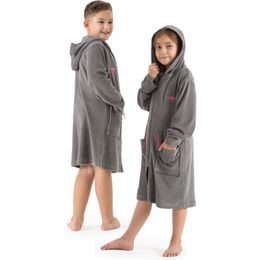 Kangaroos Kinderbademantel &raquo;Kira, Ideal f&uuml;r Zuhause, Schwimmbad oder im Urlaub&laquo; 1 Stk. modernen, sportliches Design, leuchtenden Akzenten grau 