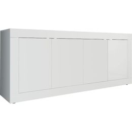 Home Affaire Sideboard &raquo;Basic Breite 207 cm, Kommode 4 T&uuml;ren, Anrichte,&laquo; Metallgriff, moderne Rahmenoptik, viel Stauraum, Farbauswahl wei&szlig; B/H/T: 
