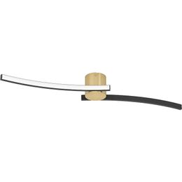 Eglo Deckenleuchte &raquo;Aieta Deckenlampe schwarz messing, B&uuml;rolampe, LED Lampe, Leuchte&laquo; LED-Modul 1 Stk. Neutralwei&szlig; Wand-/Deckenleuchte - L72 x B13 x 