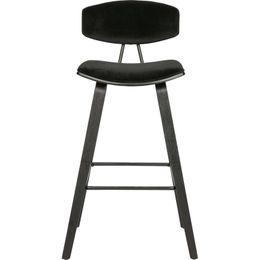 Woood Barhocker &raquo;Senn&laquo; 2 Stk. tlg. Sitzfl&auml;che aus Samt, H 94 cm x B 41 cm schwarz B/H/T: 42cm x 91cm x 48cm