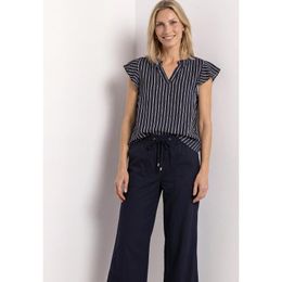 Street One Damen Street One Kurzarmbluse Sommerbluse mit grafischem Muster und Volant-&Auml;rmeln 34