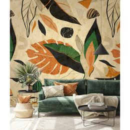 marburg Fototapete &raquo;Alina&laquo; matt glatt moderne Tapete f&uuml;r Wohnzimmer Schlafzimmer K&uuml;che orange Vlies B/L: 2,65m x 3,4m, Rollen: 1