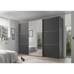 STAUD Schwebet&uuml;renschrank &raquo;Includo, Made in Germany&laquo; Mit Spiegelt&uuml;re und vier verschiedenen Ausstattungsvarianten Holzwerkstoff vulkan, B/H/T: 249cm x